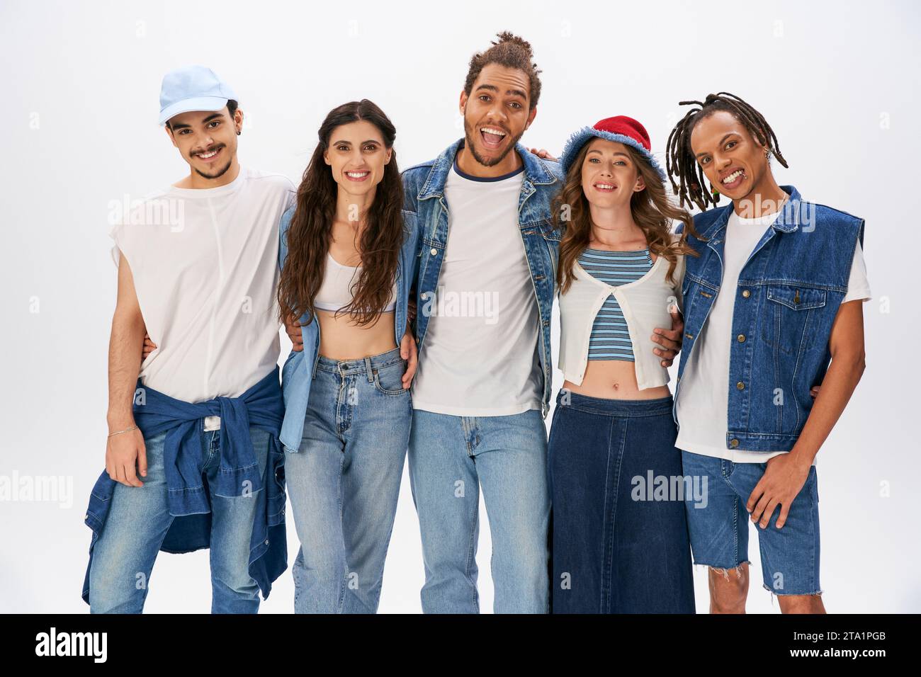Young trendy group portrait studio hi-res stock photography and images ...