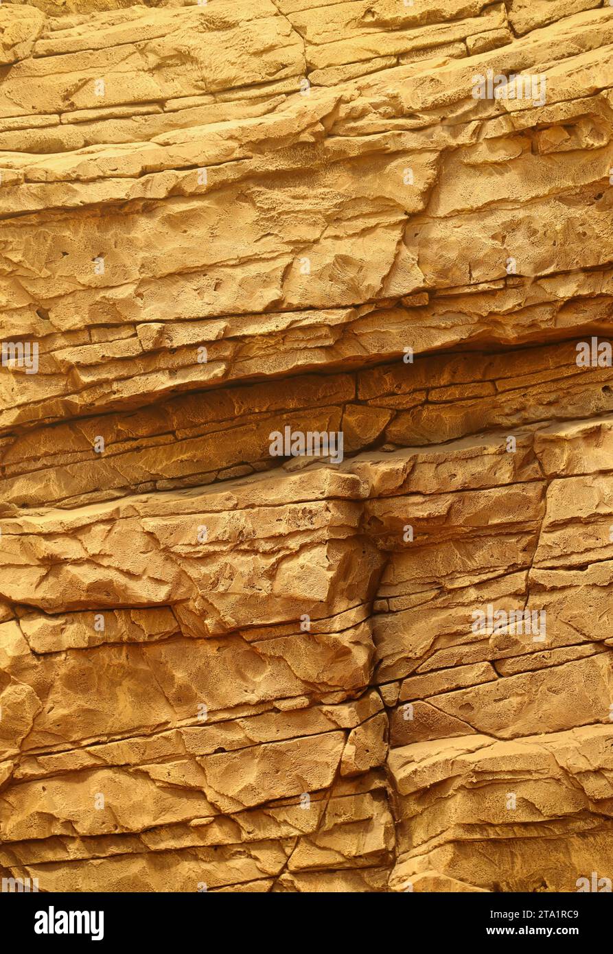 Light coarse natural rock stone background. Mining cliff rough front ...