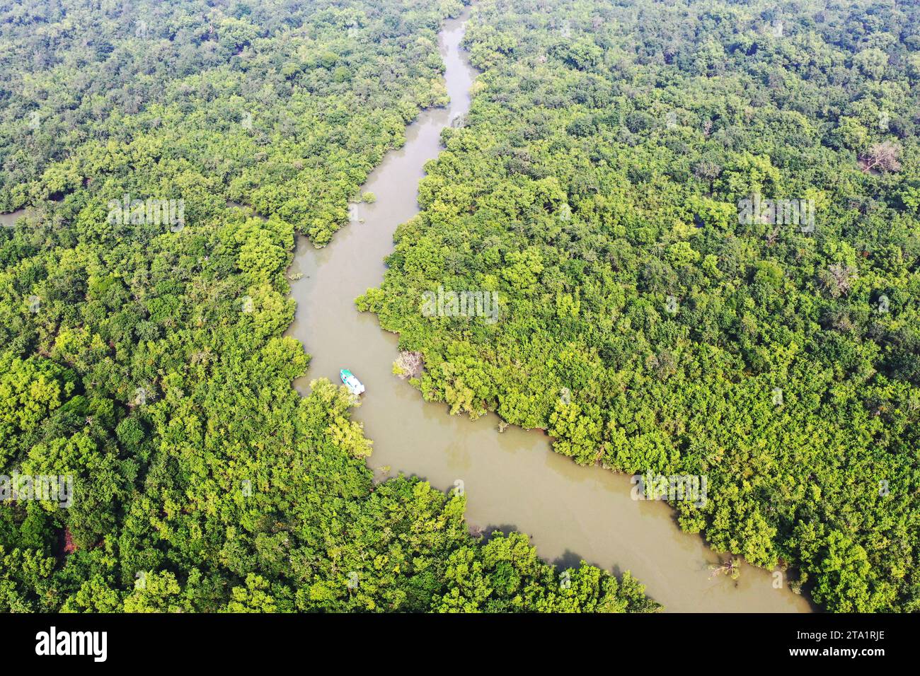 Khulna, Bangladesh - November 24, 2023: Aerial view of the Sundarban ...