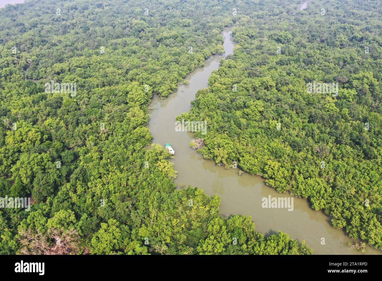 Khulna, Bangladesh - November 24, 2023: Aerial view of the Sundarban ...