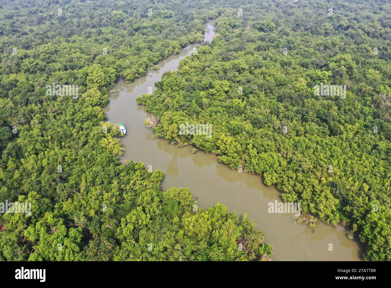Khulna, Bangladesh - November 24, 2023: Aerial view of the Sundarban ...