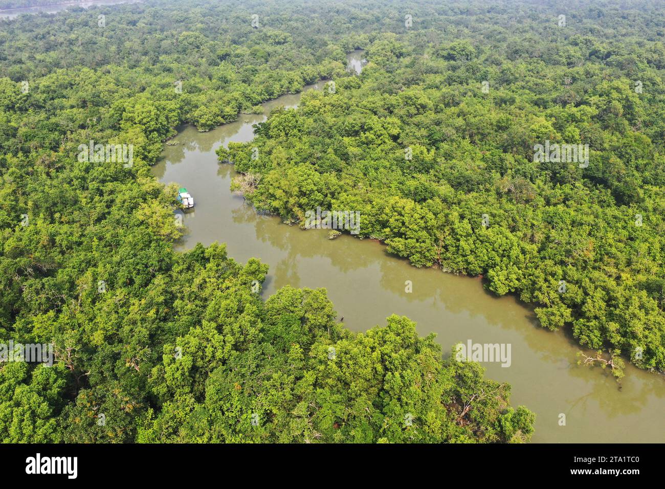 Khulna, Bangladesh - November 24, 2023: Aerial view of the Sundarban ...