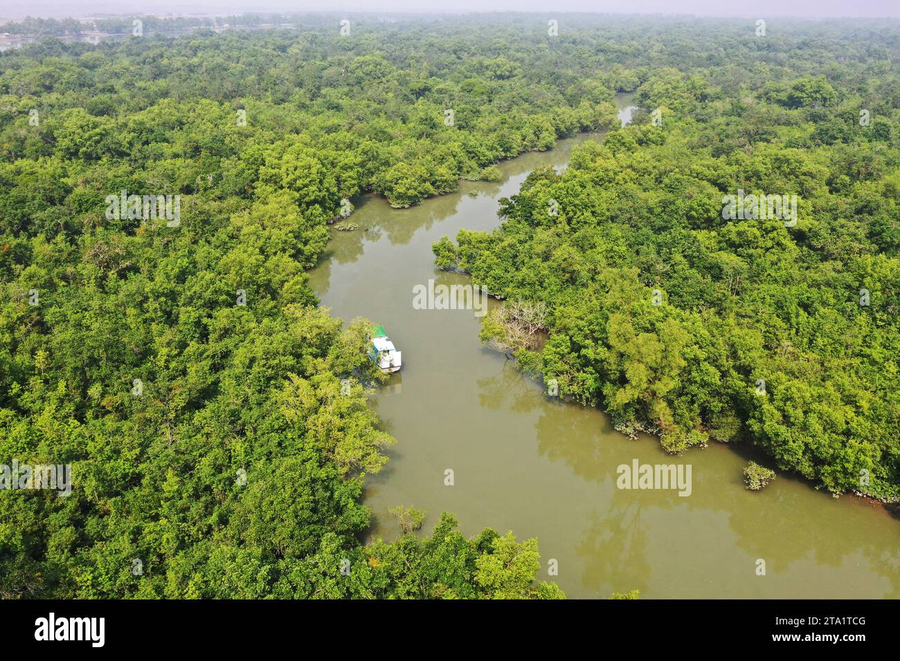 Khulna, Bangladesh - November 24, 2023: Aerial view of the Sundarban ...