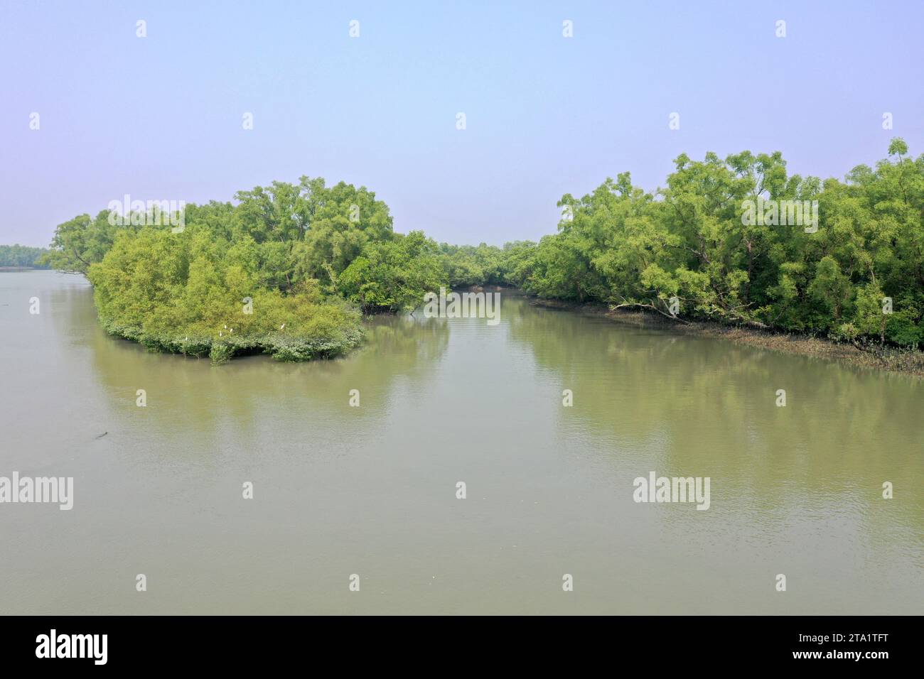 Khulna, Bangladesh - November 24, 2023: Aerial view of the Sundarban ...
