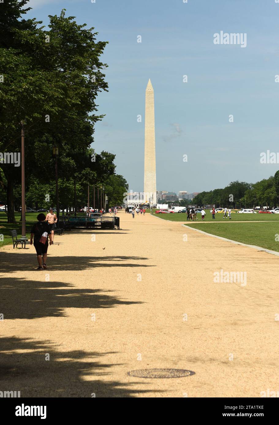 Washington, DC - June 01, 2018: People at National Mall and Washington ...