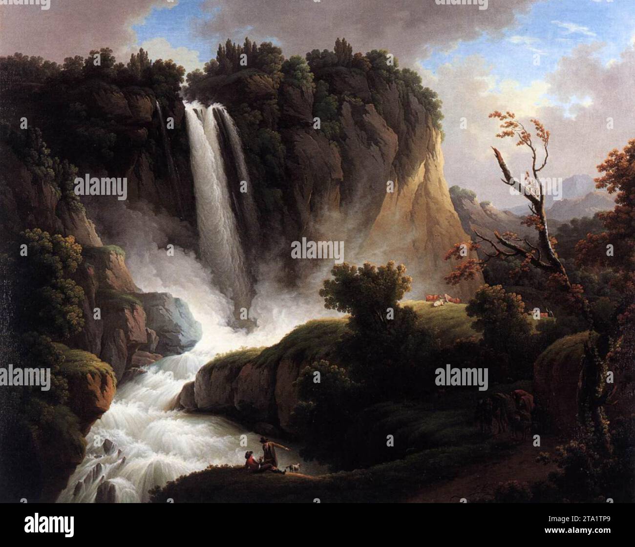 Italian Landscape with a Waterfall - by Michael Wutky Stock Photo - Alamy