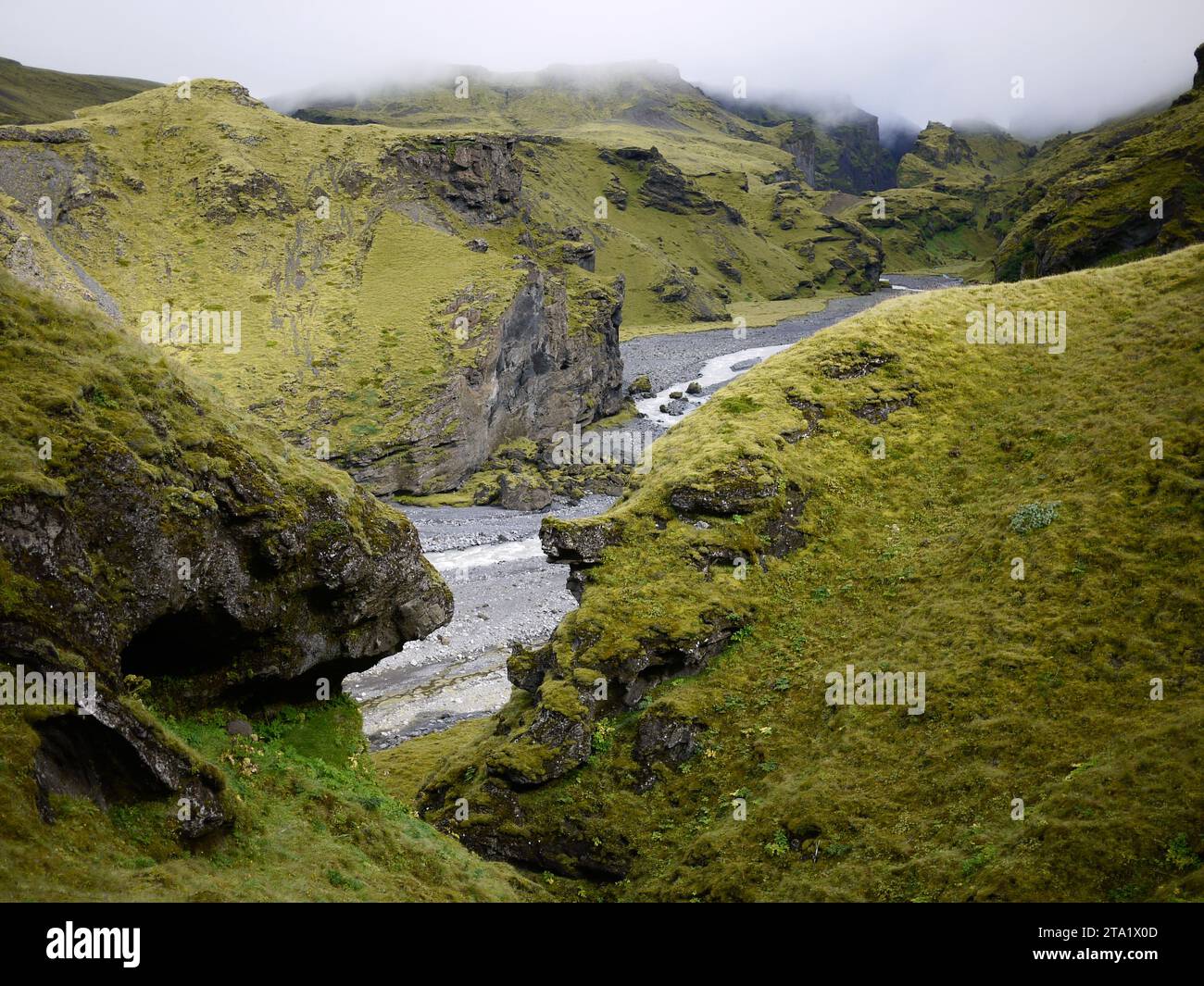 View of the Krossá River in the valley of Þórsmörk in Iceland Stock ...