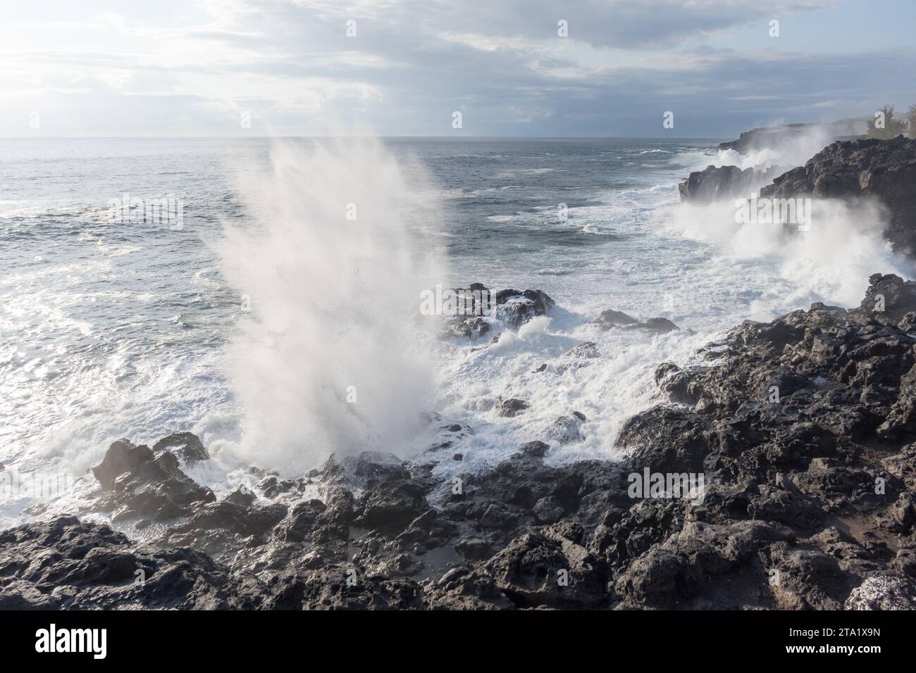 The blower, Under the repeated blows of the swell, a violent jet of ...