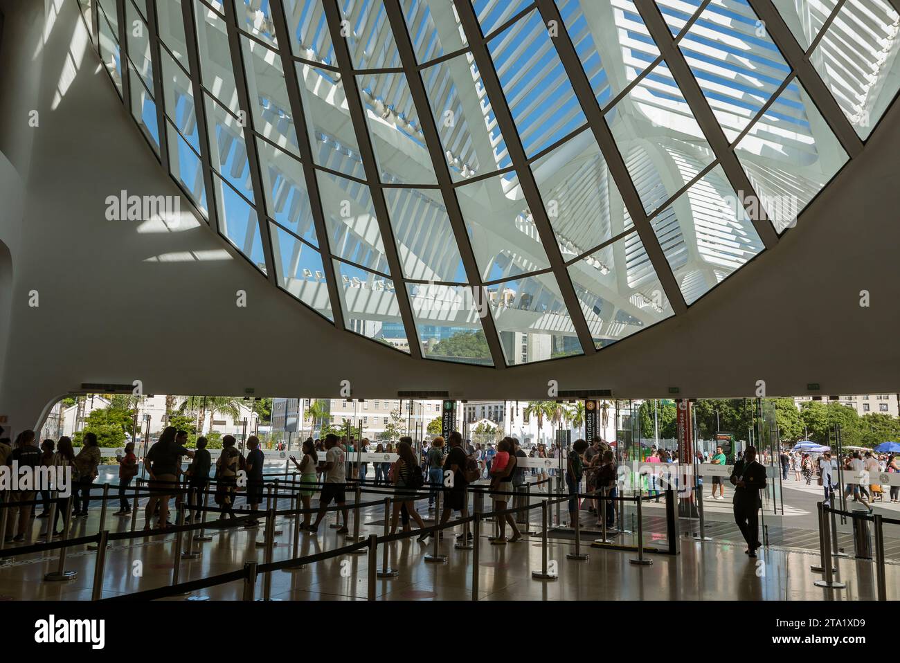 Rio de janeiro Brazil. Museum of Tomorrow. Visitors at main entrance ...