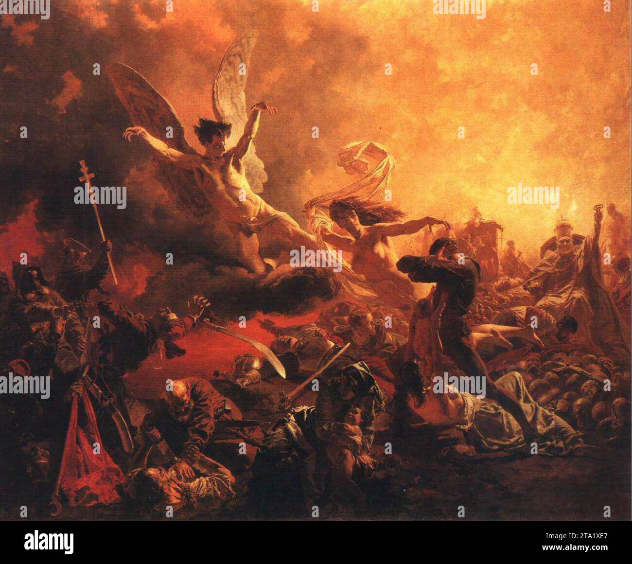 The Triumph of the Genius of Destruction 1878 by Mihaly Zichy Stock ...