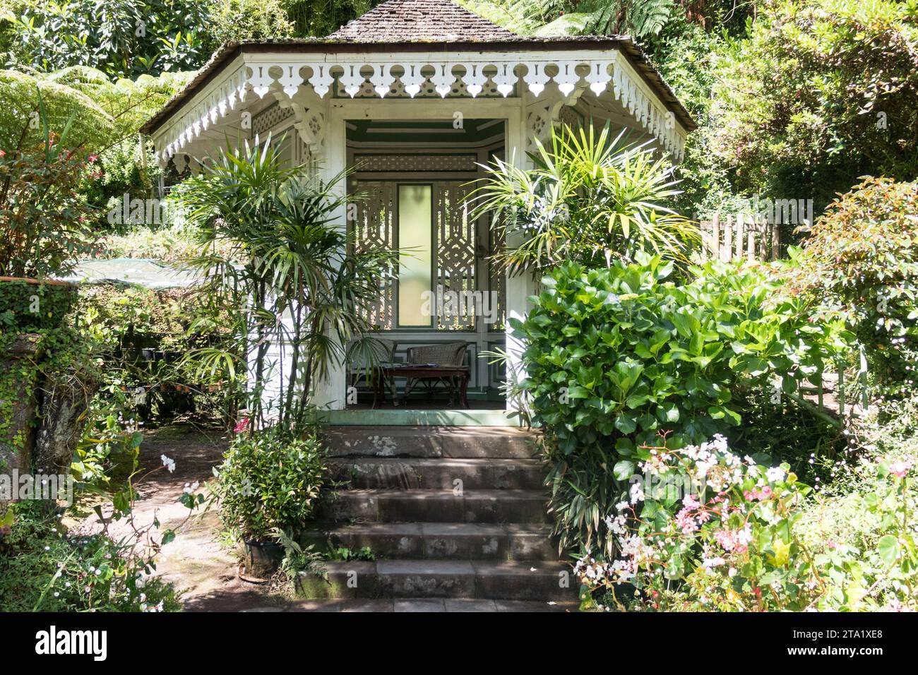 Guétali, a typical and romantic kiosk of Réunion Creole architecture on ...