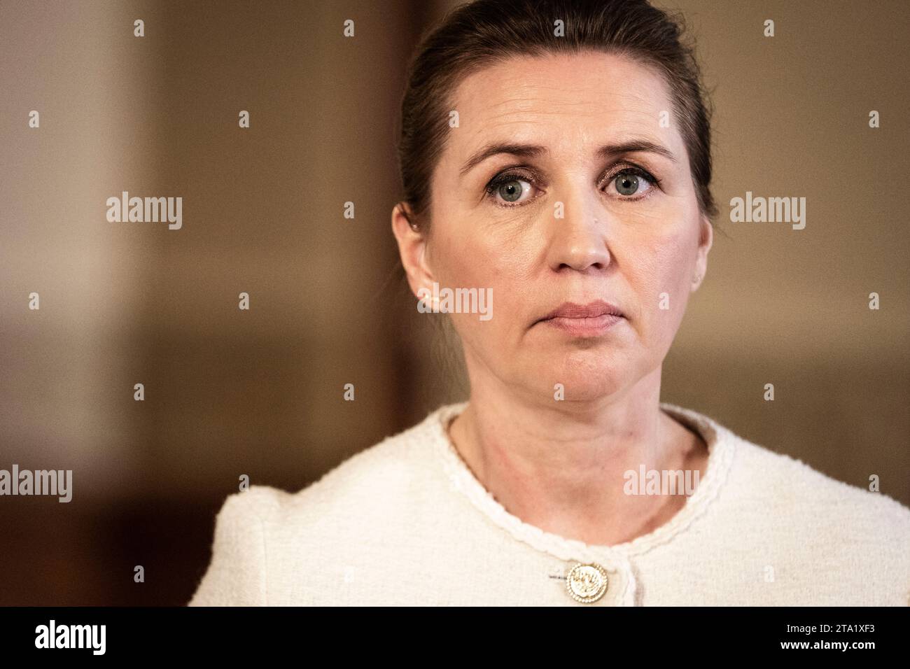 Prime Minister Mette Frederiksen (Social Democrats) meets the press ...