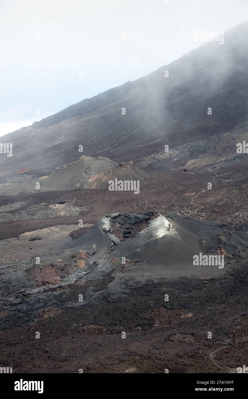 Ancient crater of the Piton de la Fournaise volcano, Reunion Island ...