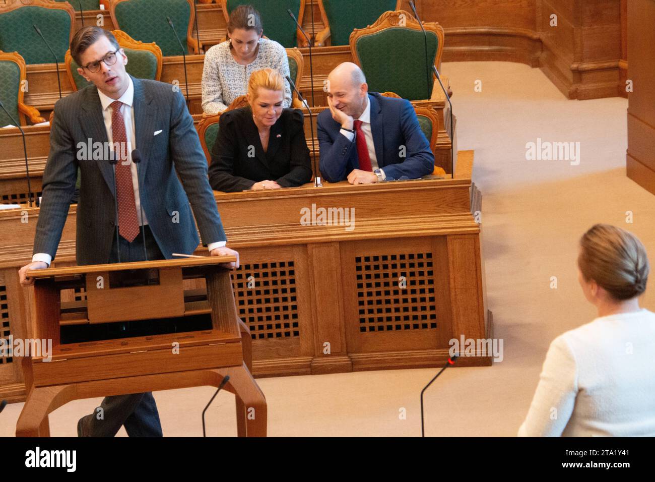 Alex Vanopslagh from The Liberal Alliance during Question Time with ...