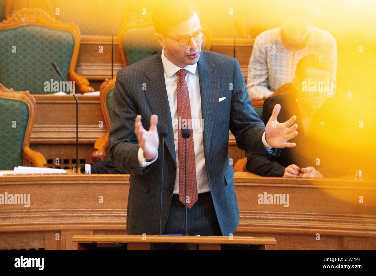 Alex Vanopslagh from The Liberal Alliance during Question Time with ...