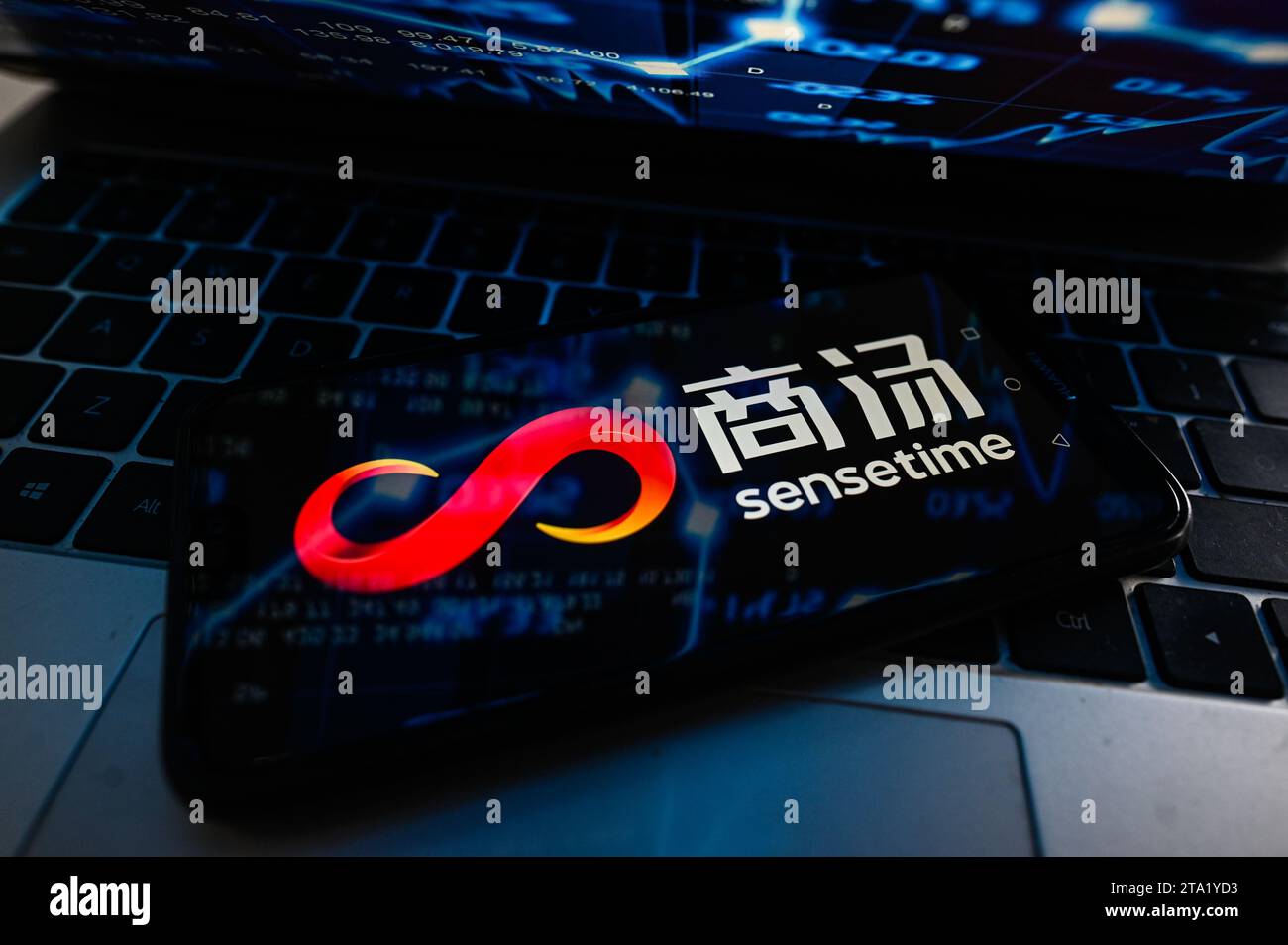 In this photo illustration, a SenseTime logo seen displayed on a ...