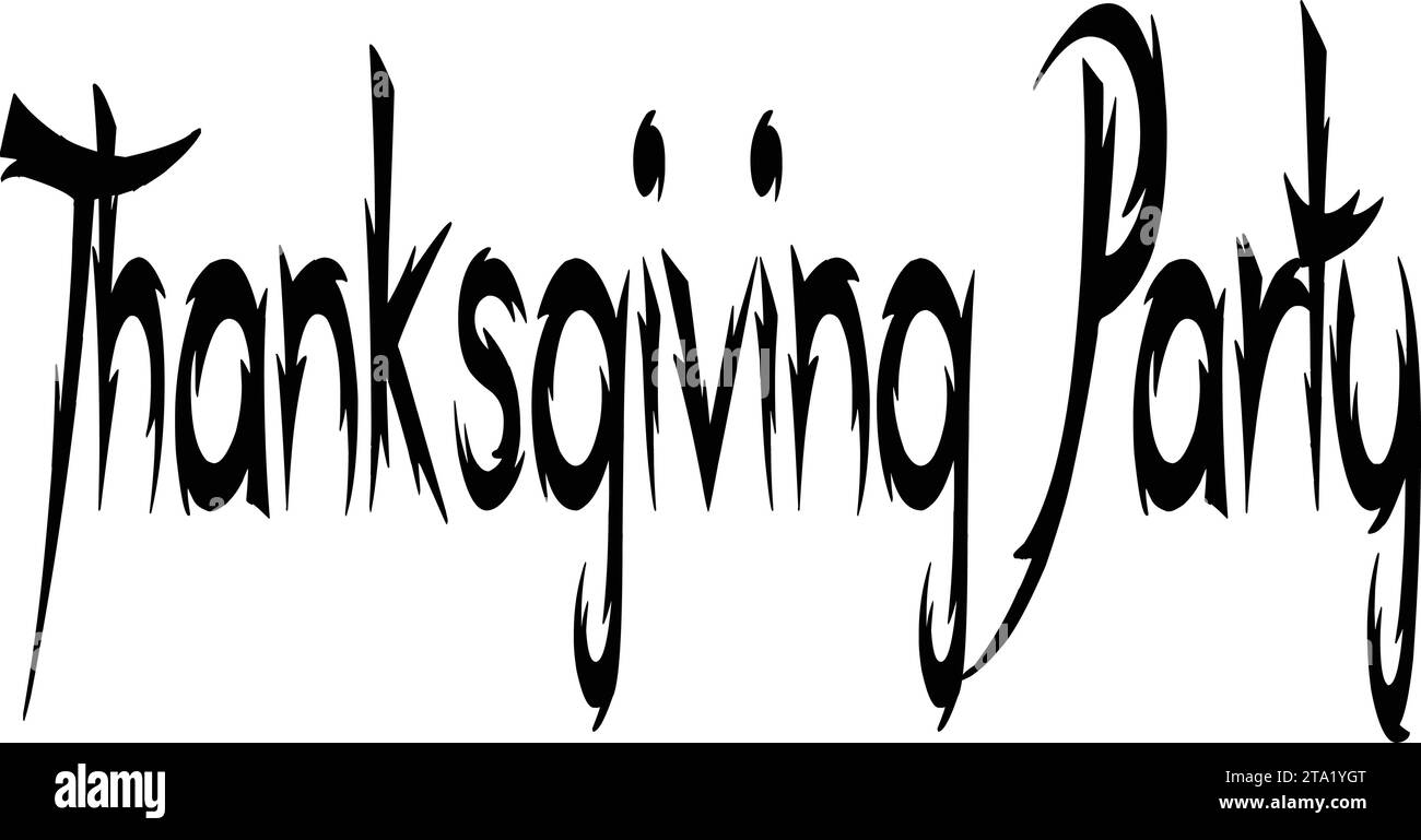 Tanksgiving party text sign illustration on white background Stock ...