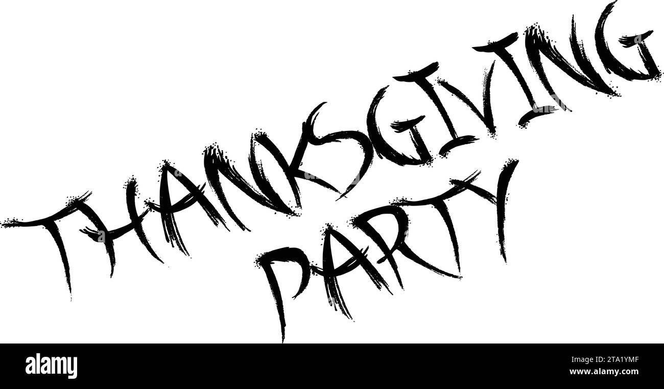 Tanksgiving party text sign illustration on white background Stock ...