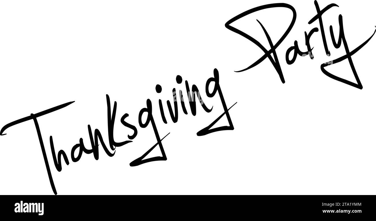Tanksgiving party text sign illustration on white background Stock ...