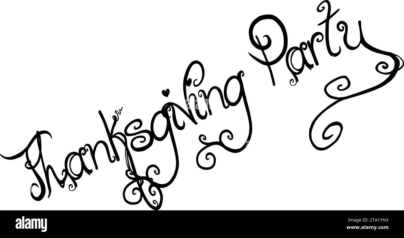 Tanksgiving party text sign illustration on white background Stock ...