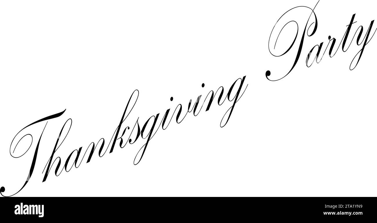 Tanksgiving party text sign illustration on white background Stock ...