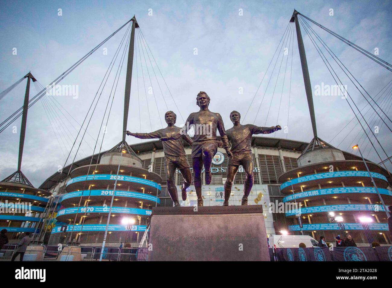 Today Manchester City unveiled a statue of club greats Mike Summerbee ...