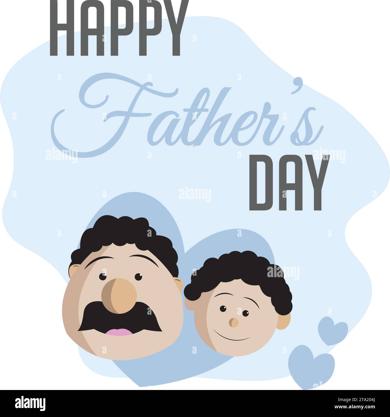 Avatar of father and son cartoon Happy father day card template Vector ...
