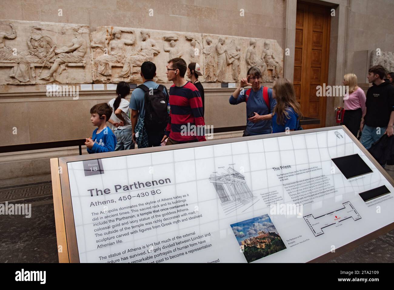 London, UK. August 2nd 2023 The Elgin Marbles, a collection of Greek sculptures from the ...