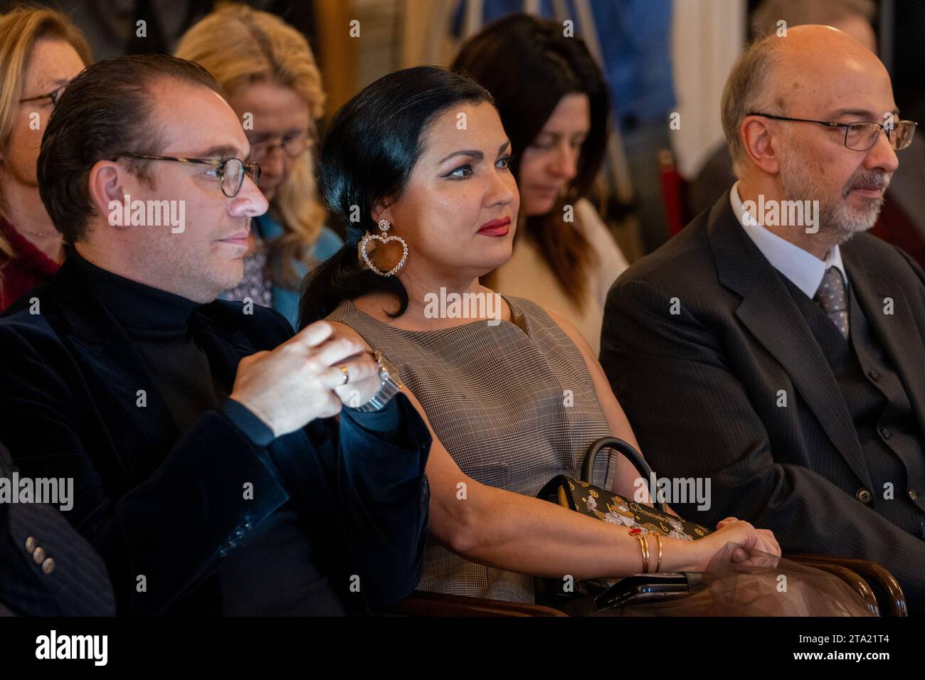 Italy. 28th Nov, 2023. Francesco Meli, Anna Netrebko, Alberto Malazzi ...