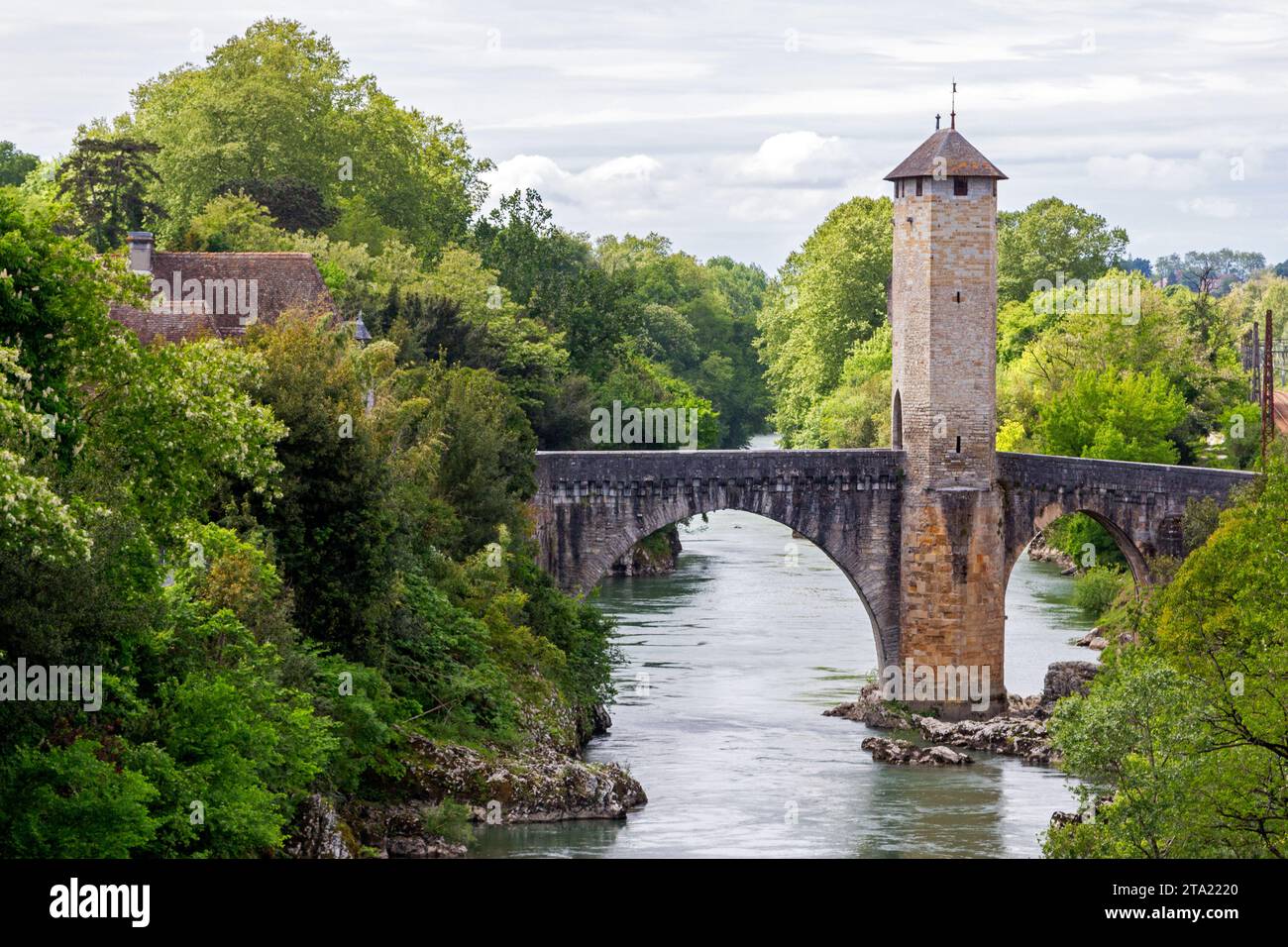 The 13th century fortified Old Bridge, classified as a historic ...