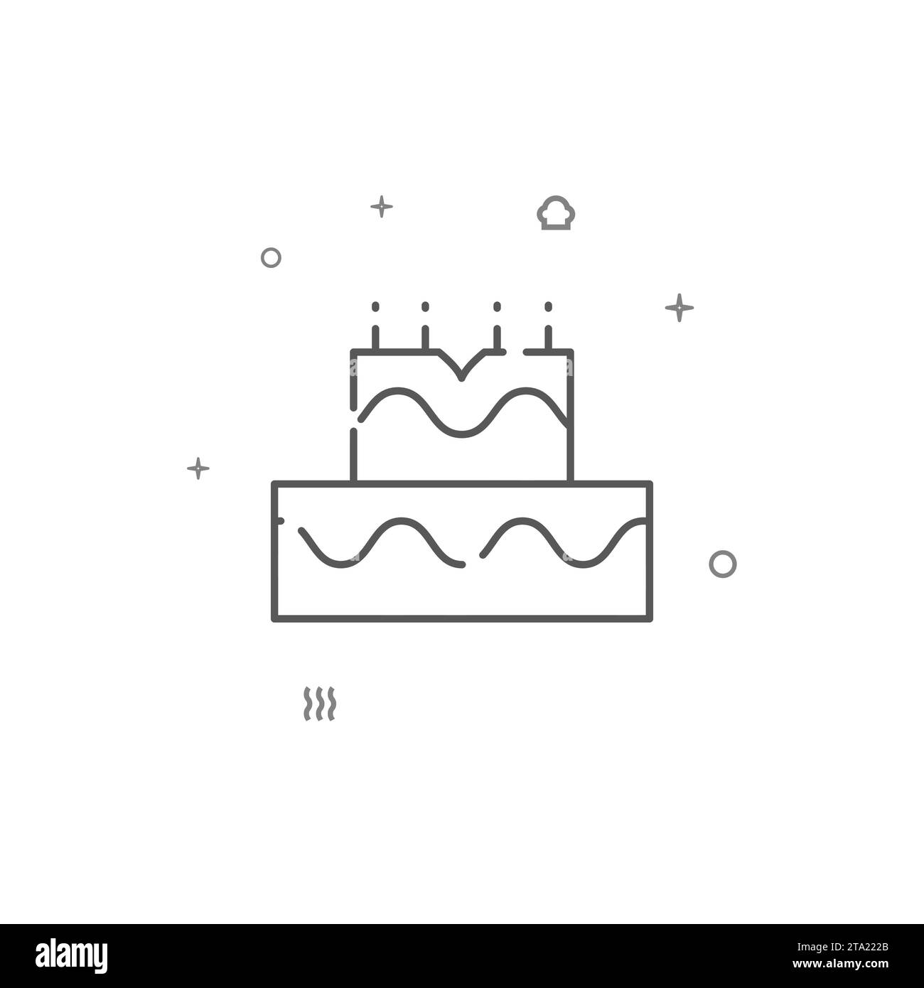 Cake, wedding simple vector line icon. Symbol, pictogram, sign isolated ...