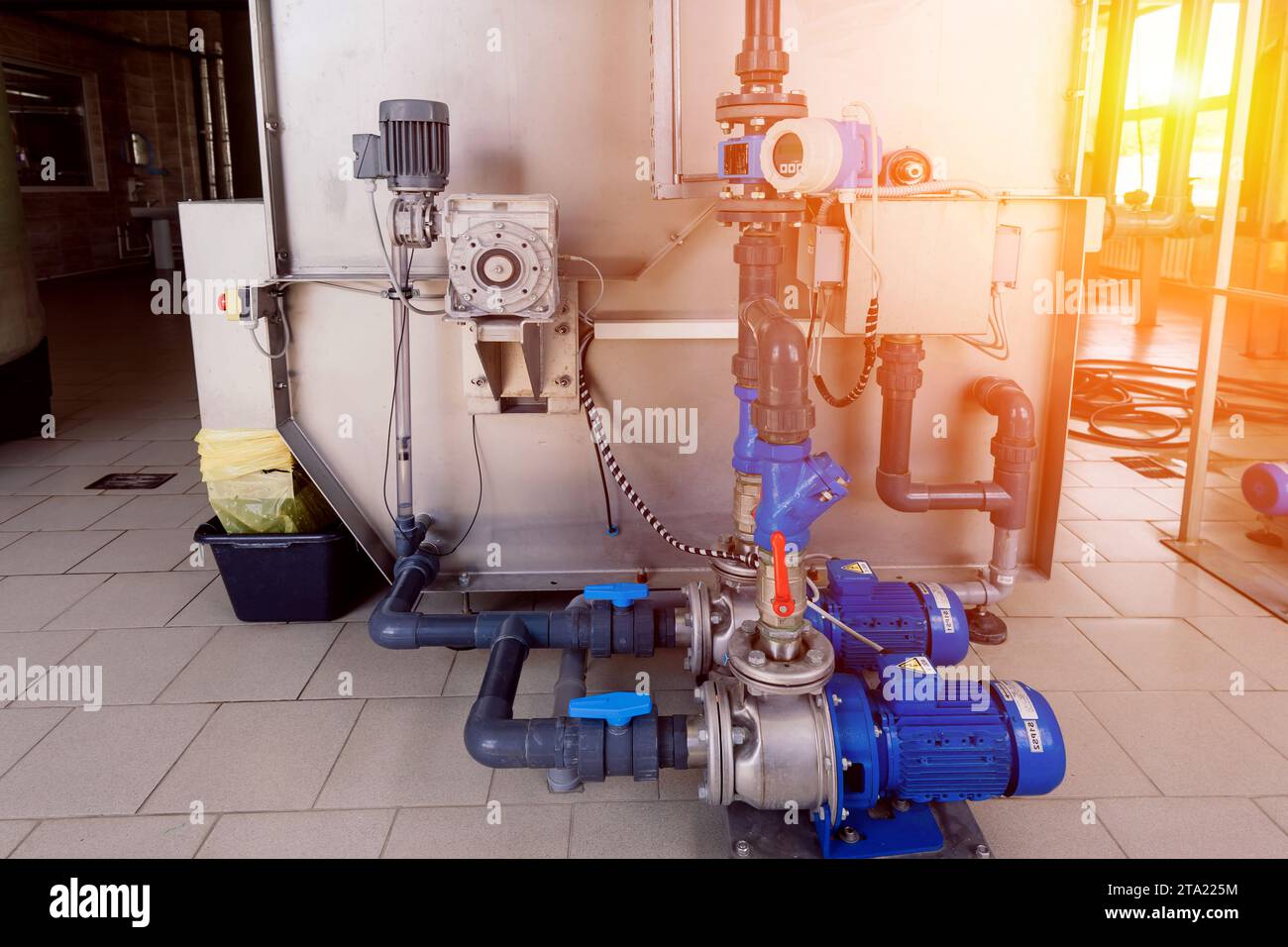 New boiler station, boiler room, engine room. Technical equipment Stock ...