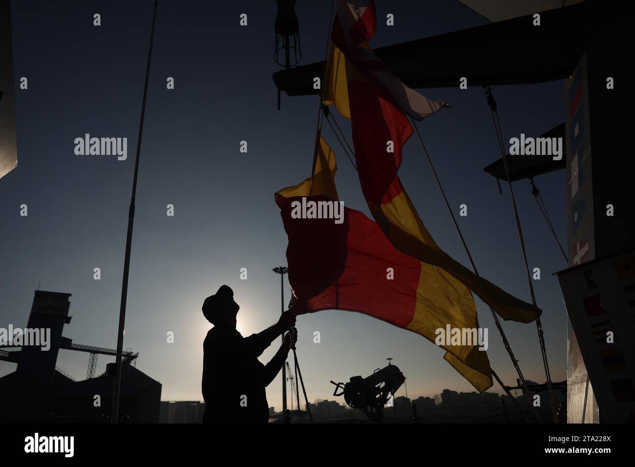 Bandar-e Anzali, Gilan, Iran. 27th Nov, 2023. Deilaman destroyer is ...