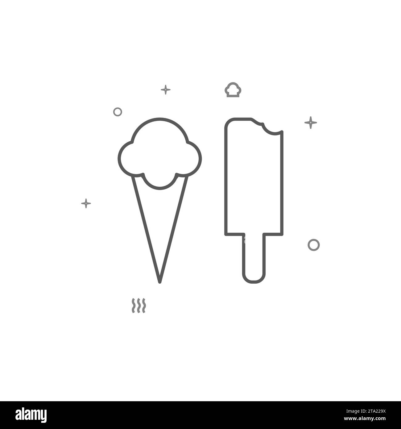 Ice cream, popsicle simple vector line icon. Symbol, pictogram, sign ...