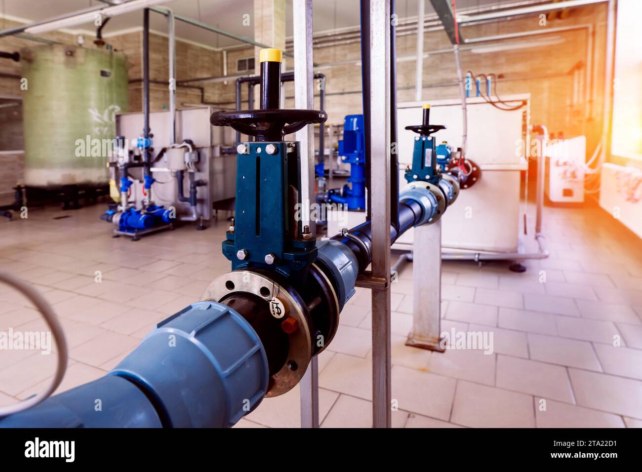 New boiler station, boiler room, engine room. Technical equipment Stock ...