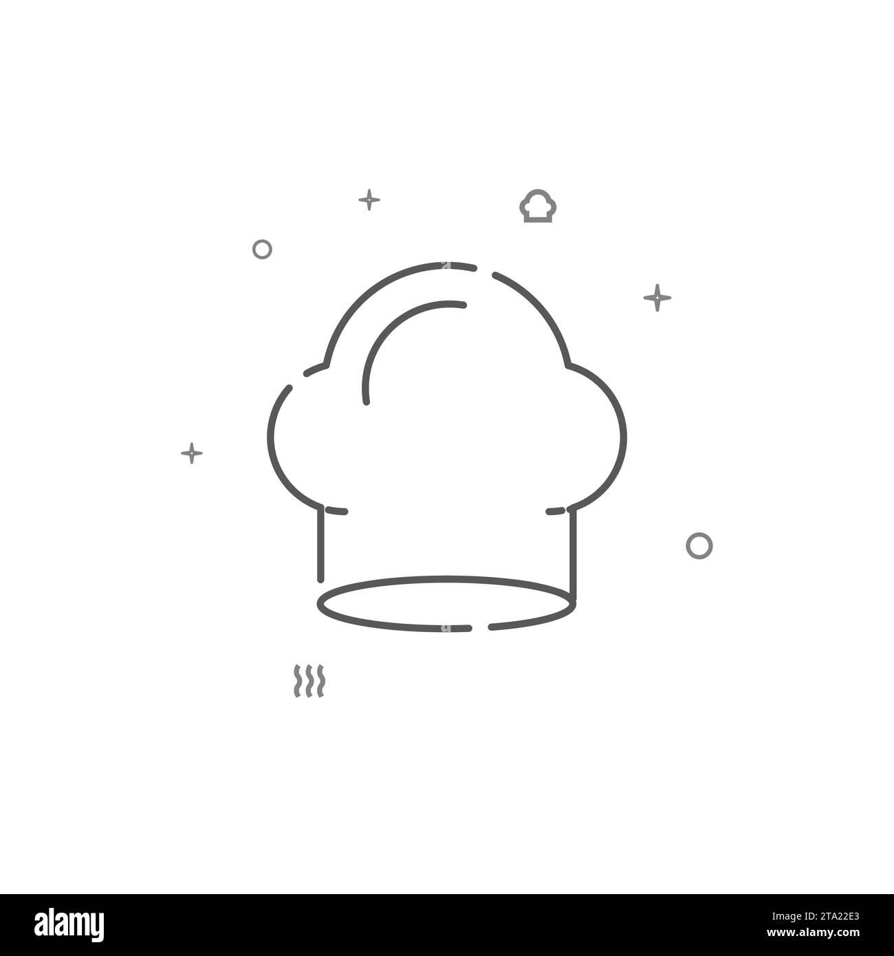 Cook, cap simple vector line icon. Symbol, pictogram, sign isolated on ...