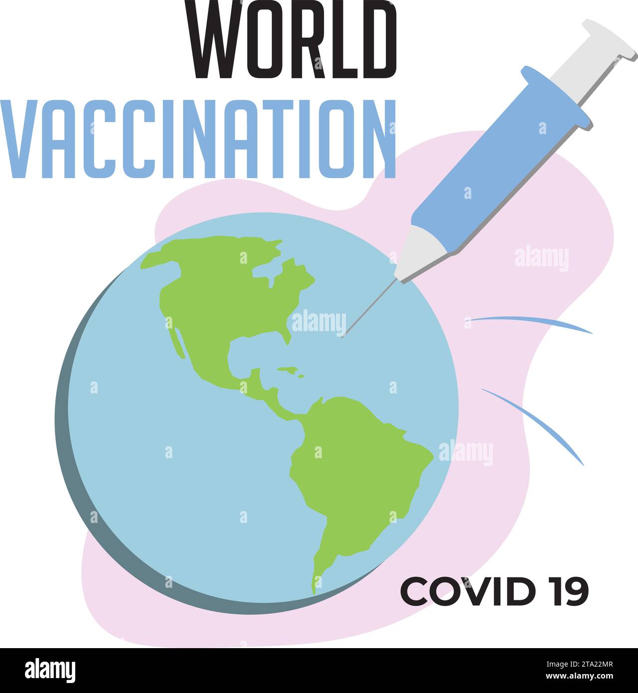 Planet earth with a syringe World vaccination day poster Vector ...