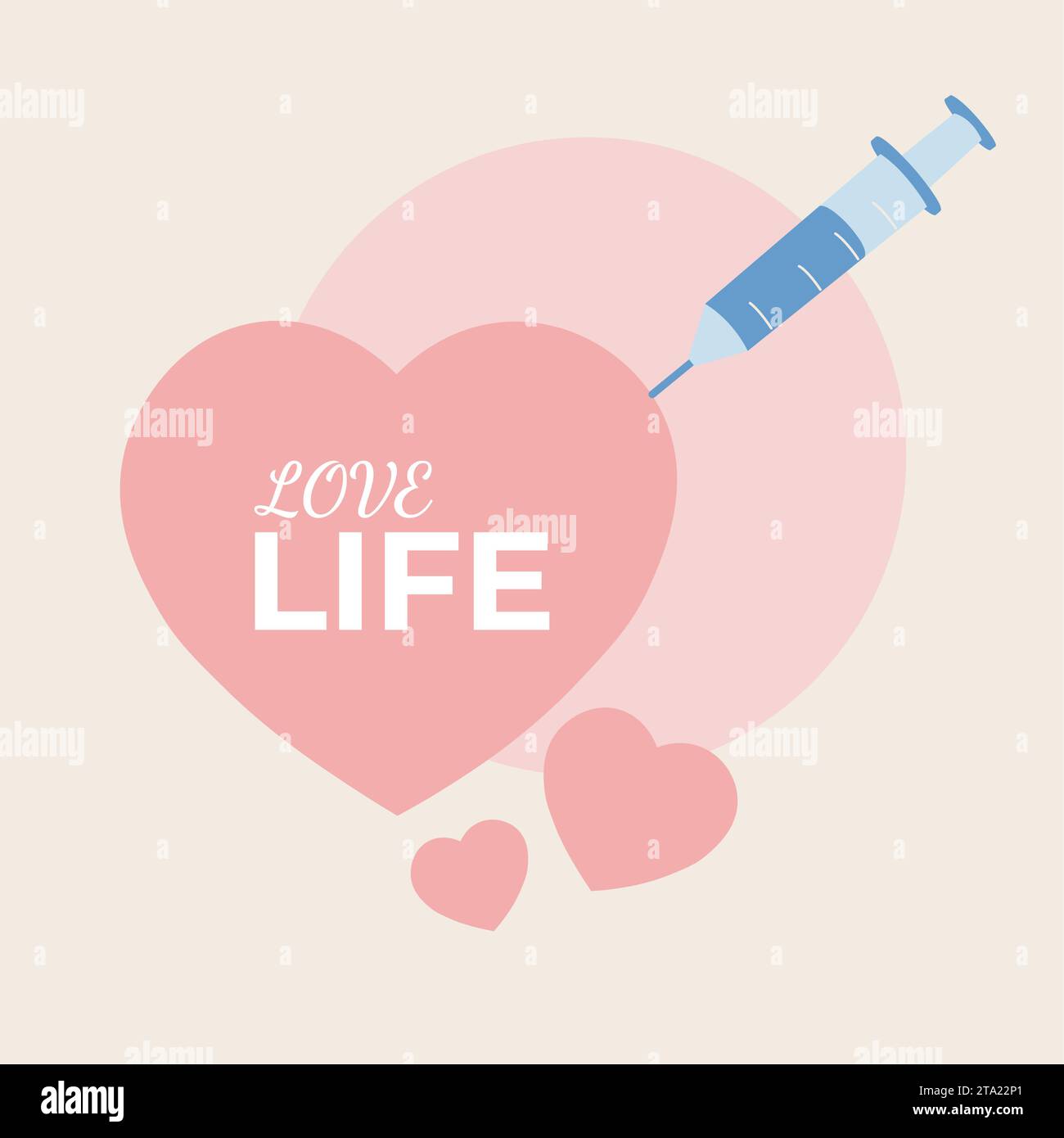 Heart shape with a syringe Vaccination concept Vector illustration ...