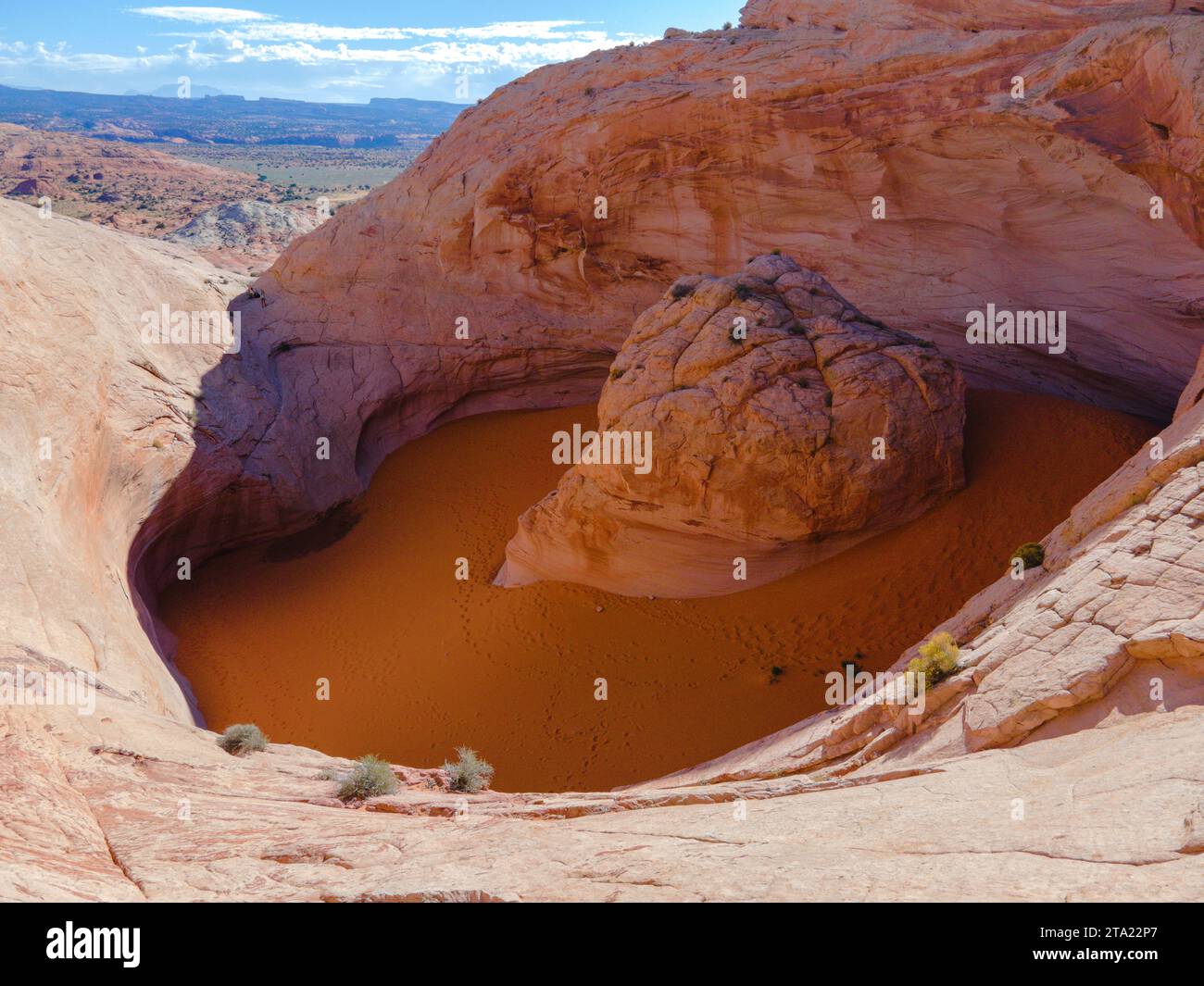 Photograph of the Cosmic Ashtray, a uniquely eroded sandstone formation ...