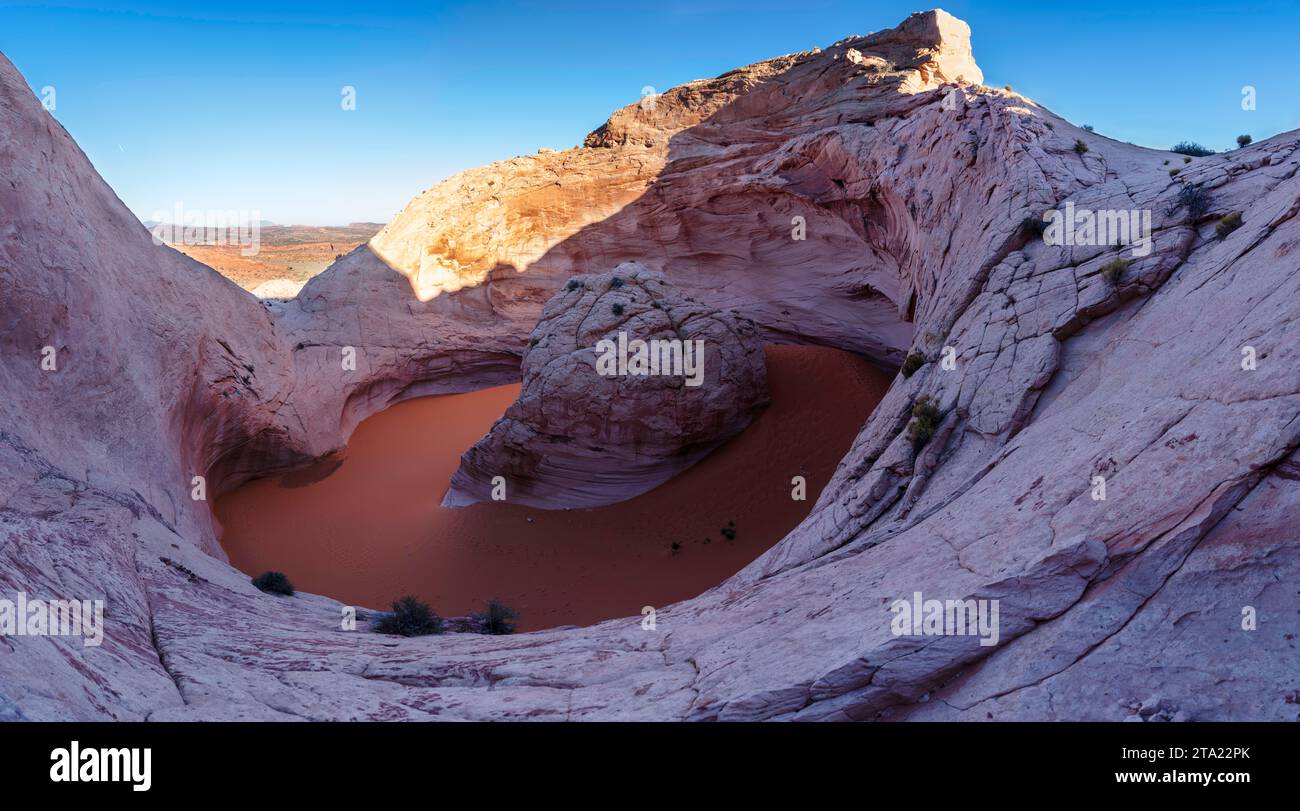 Photograph of the Cosmic Ashtray, a uniquely eroded sandstone formation ...