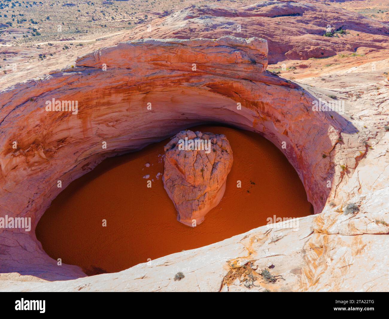 Photograph of the Cosmic Ashtray, a uniquely eroded sandstone formation ...