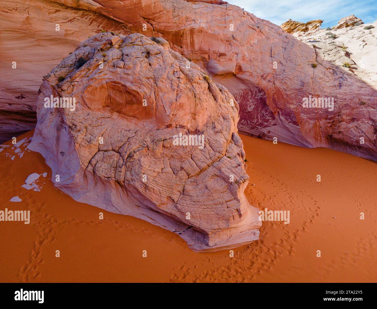 Photograph of the Cosmic Ashtray, a uniquely eroded sandstone formation ...