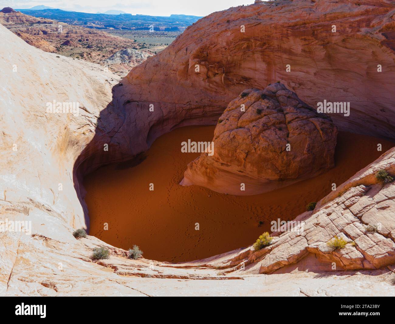 Photograph of the Cosmic Ashtray, a uniquely eroded sandstone formation ...