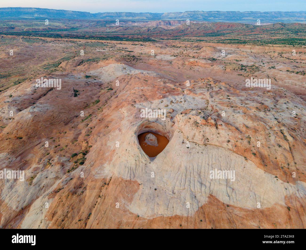 Photograph of the Cosmic Ashtray, a uniquely eroded sandstone formation ...