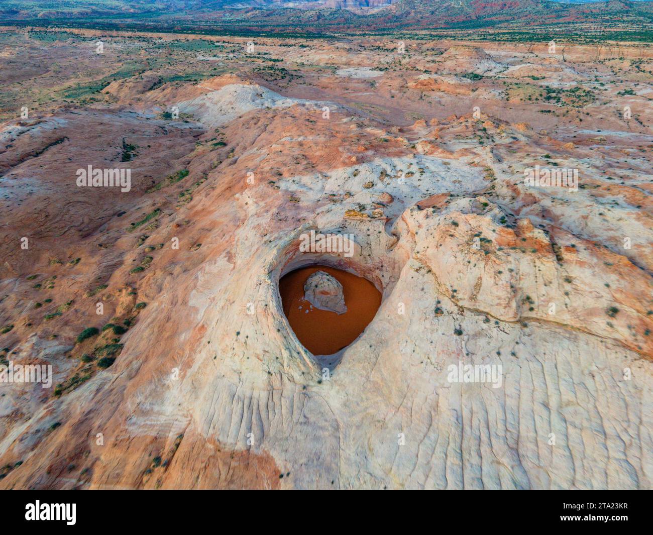 Photograph of the Cosmic Ashtray, a uniquely eroded sandstone formation ...
