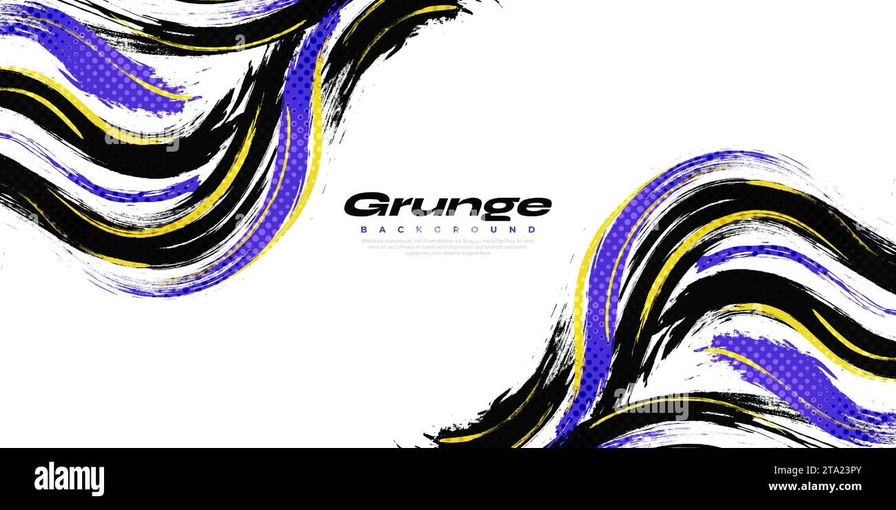 Abstract Grunge Brush Background with Sporty Style and Halftone Effect ...