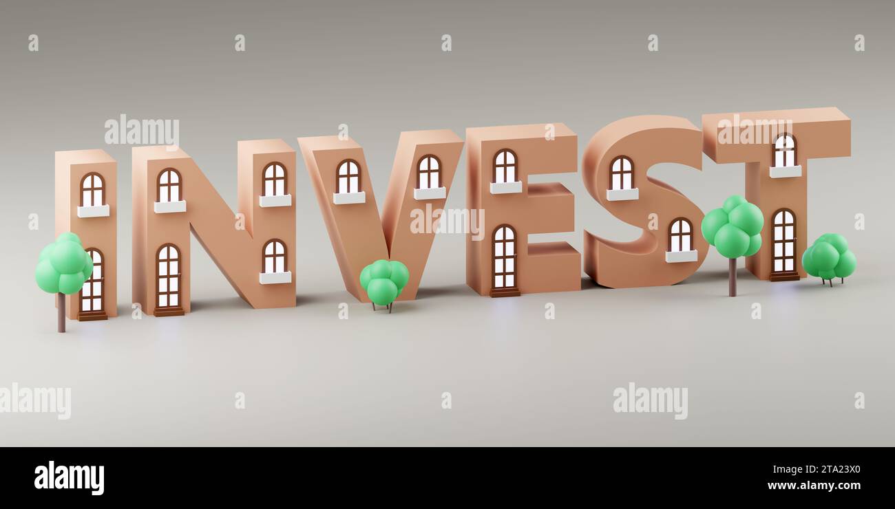 Luxury beige inscription invest on grey podium, soft light, front view ...