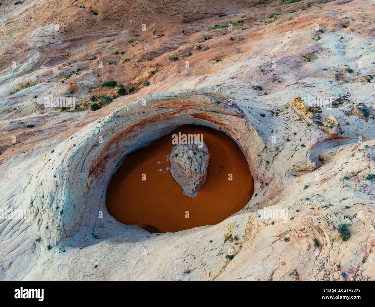 Photograph of the Cosmic Ashtray, a uniquely eroded sandstone formation ...