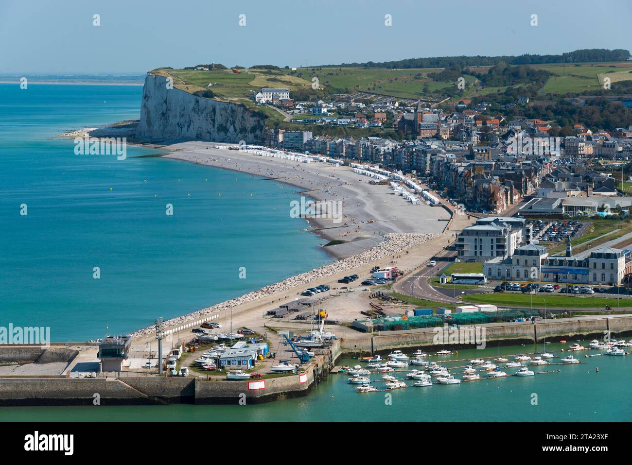 View of Mers-les-Bains, Seine-Maritime, Normandy, Estuary of the Bresle ...