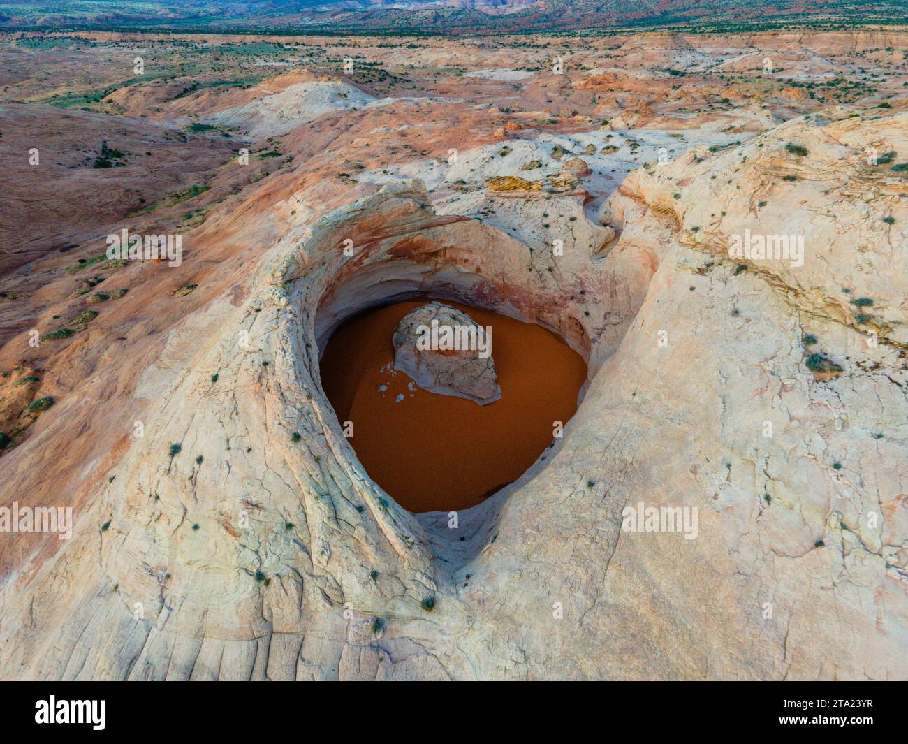 Photograph of the Cosmic Ashtray, a uniquely eroded sandstone formation ...